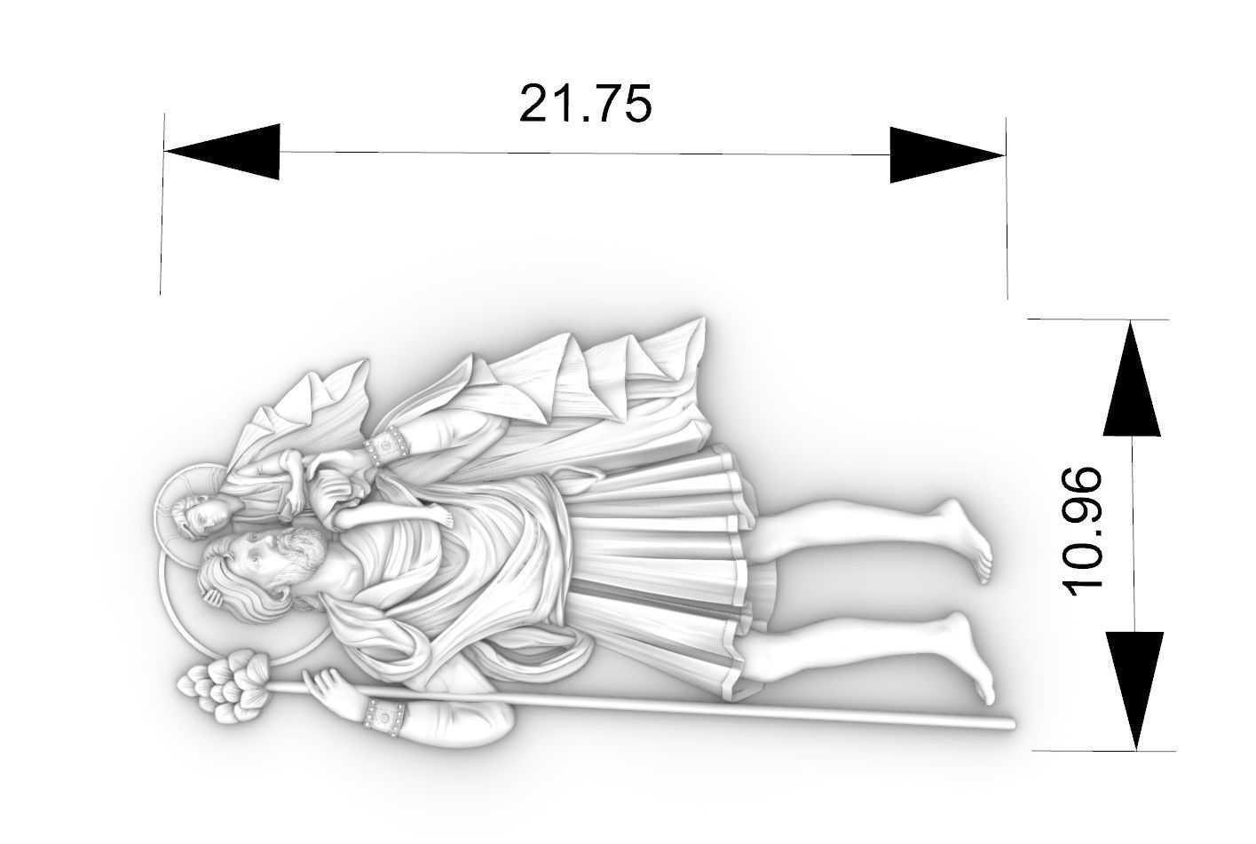 Saint Christopher ORTHODOX 3D model 3D printable | CGTrader