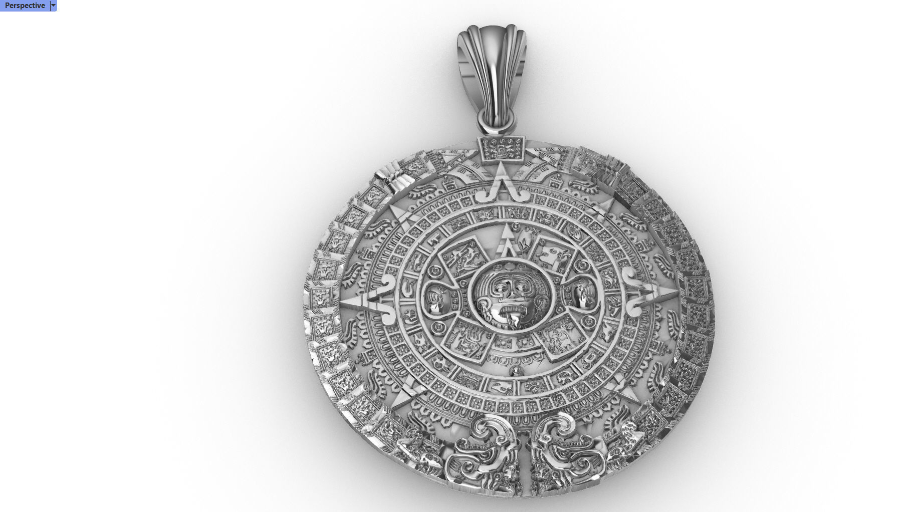 Ancient Aztec Mayan Sun Calendar Maya Pendant Necklace Jewelery 3D ...