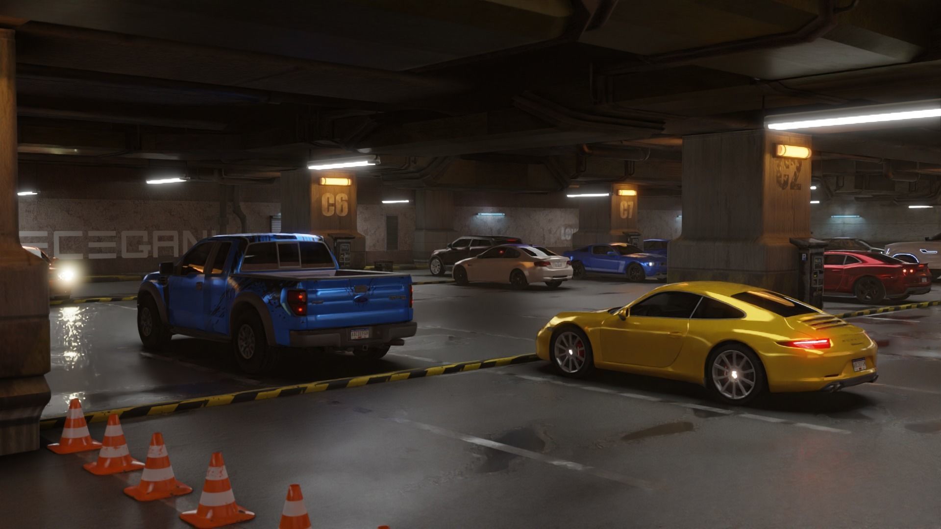 Parking lot - garage scene 3D model | CGTrader