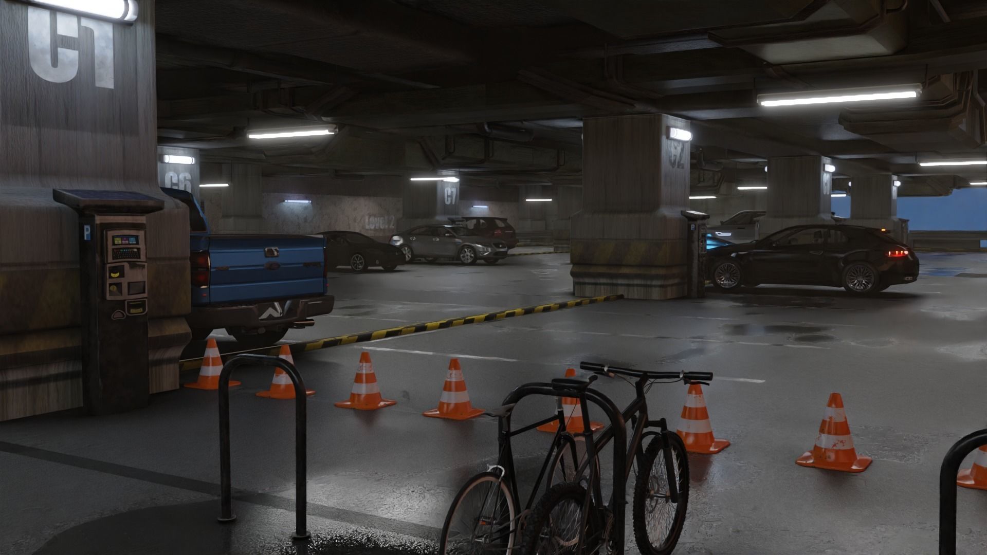 Parking lot - garage scene 3D model | CGTrader
