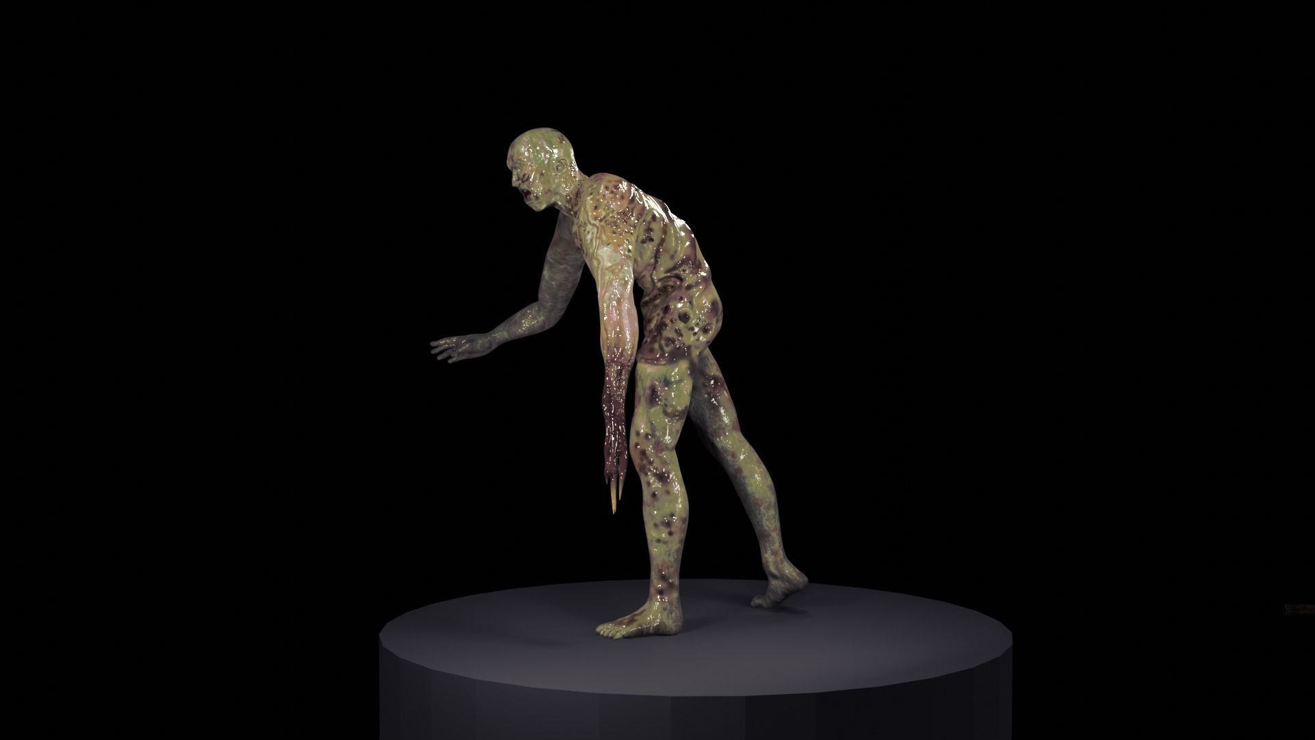 monster - zombie free VR / AR / low-poly 3D model animated rigged ...