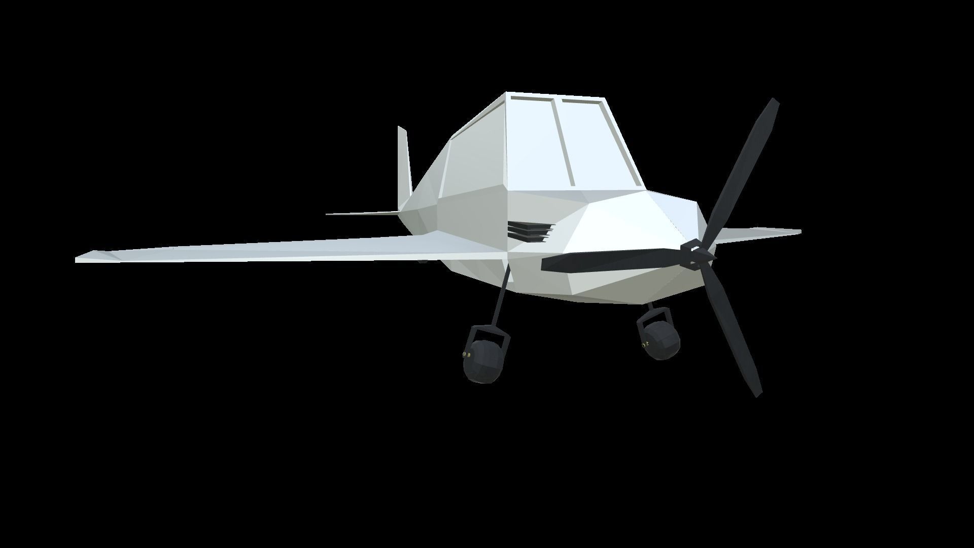 low poly small airplane 3d model free VR / AR / low-poly 3D model ...