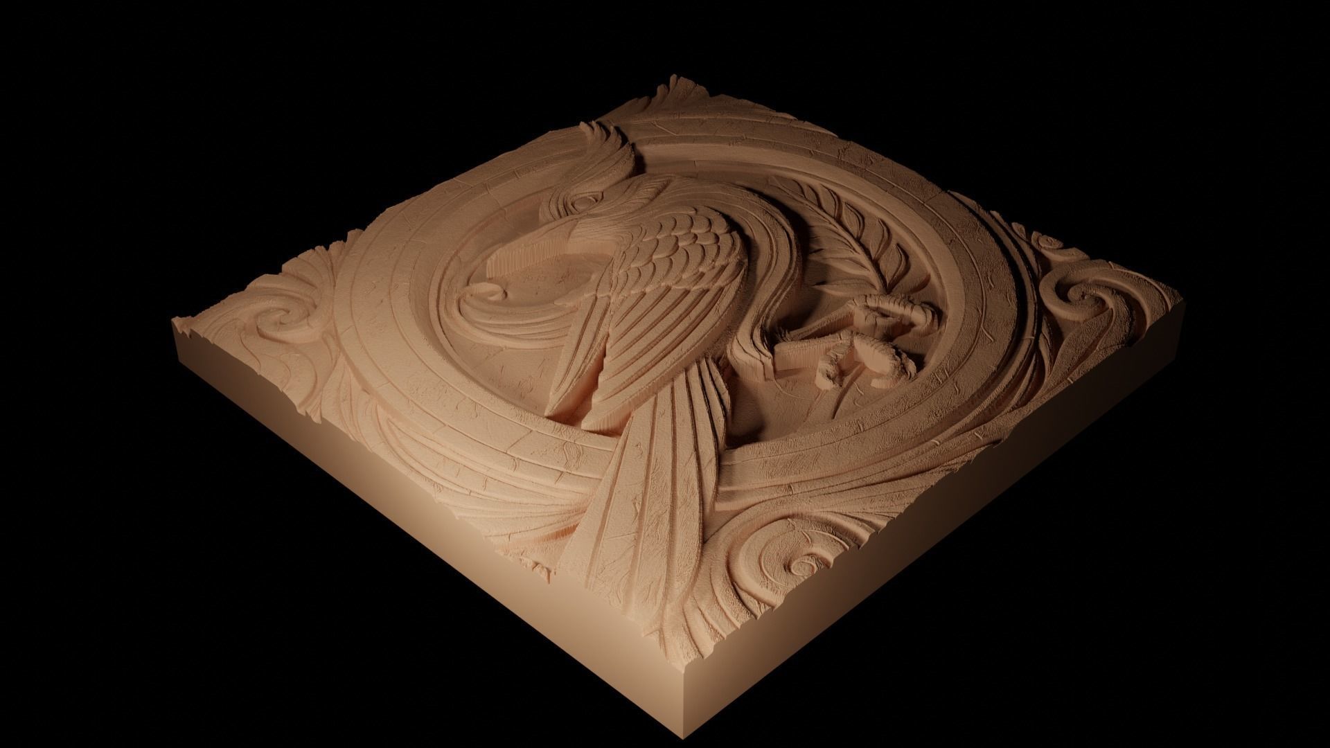 Bird CNC 3d Print High Relief Sand Casting 3D model 3D printable | CGTrader