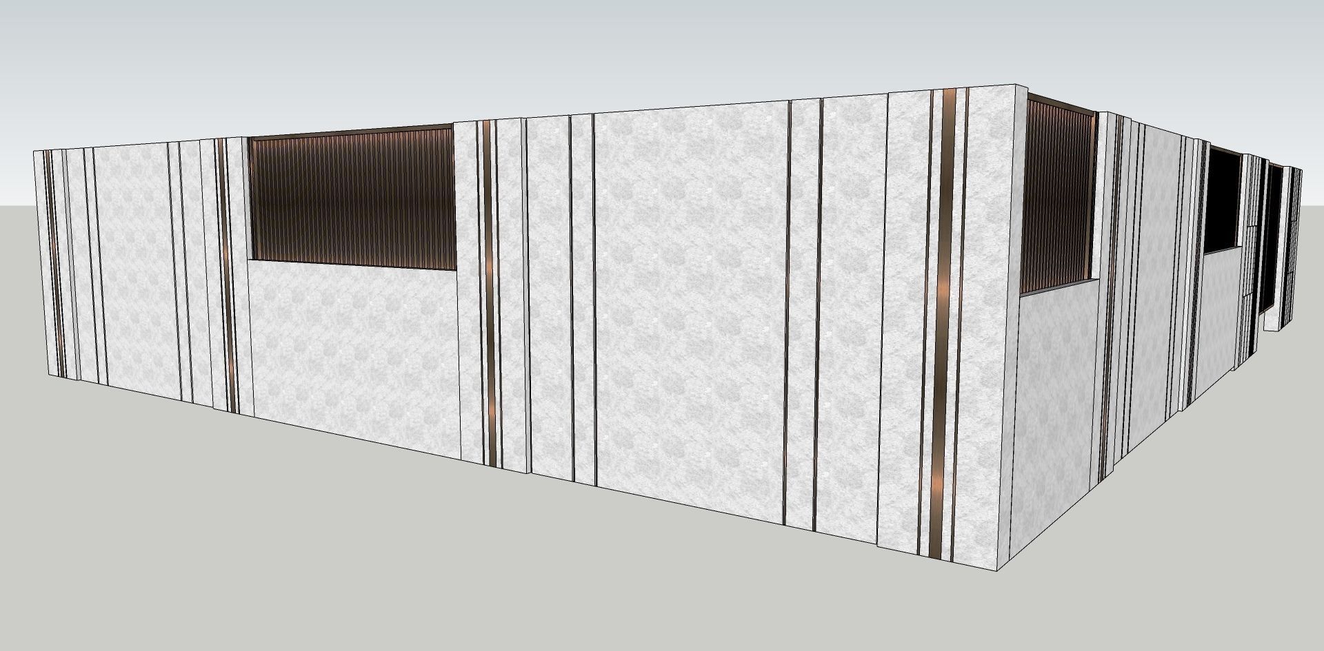 house boundary wall sketchup 3d model 3D model | CGTrader