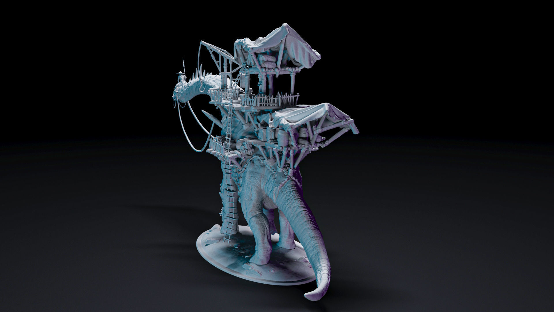 Brachiosaurus dinosaur caravan 3D model 3D printable | CGTrader