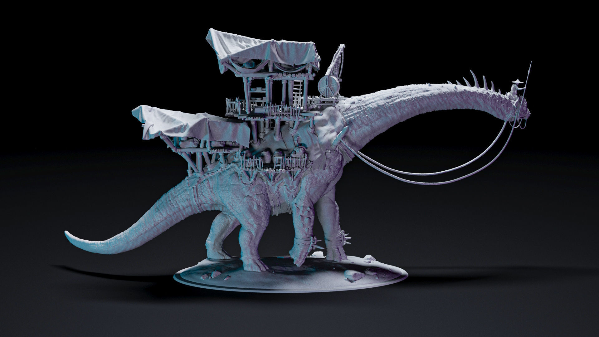 Brachiosaurus dinosaur caravan 3D model 3D printable | CGTrader