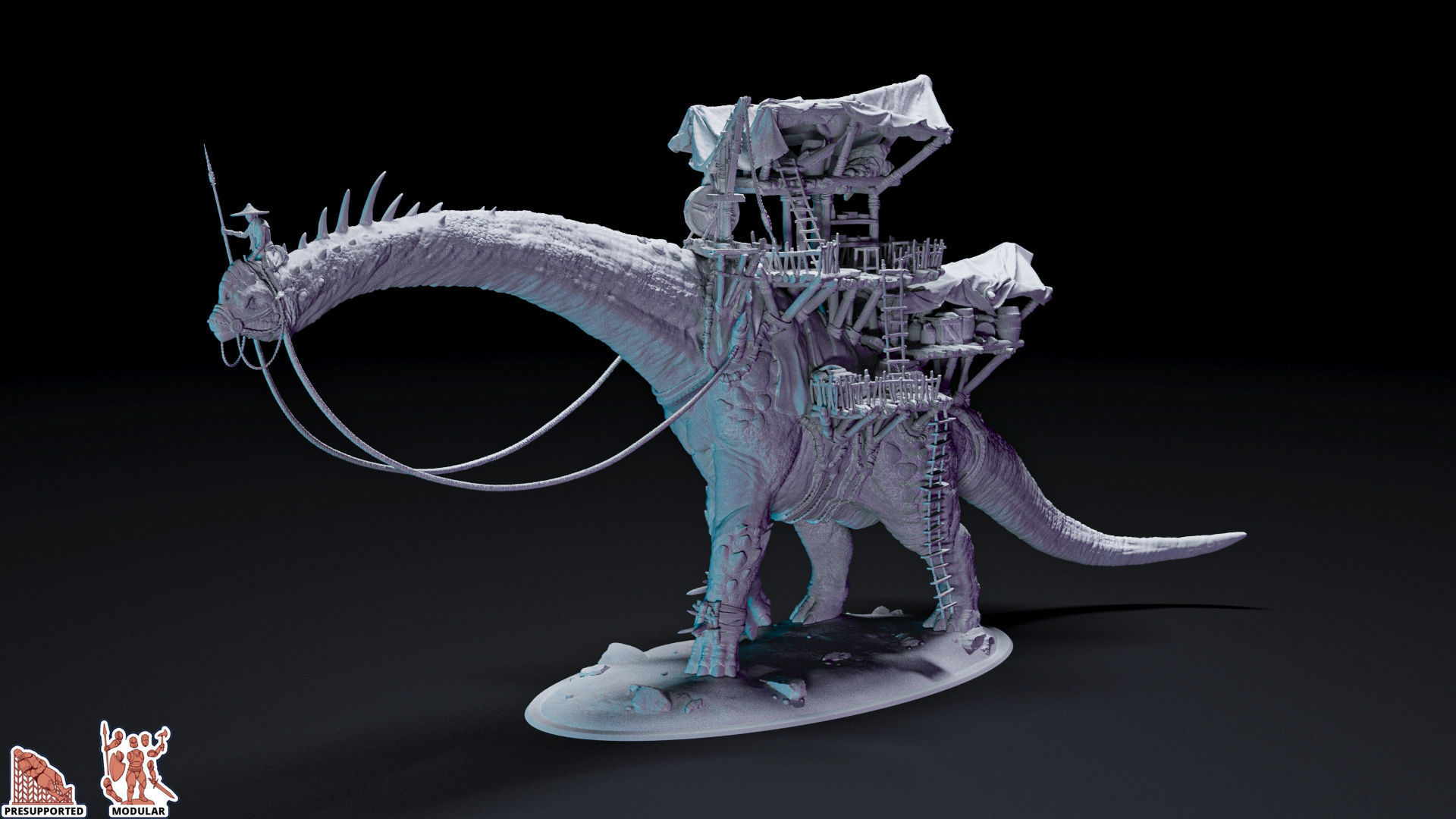 Brachiosaurus dinosaur caravan 3D model 3D printable | CGTrader
