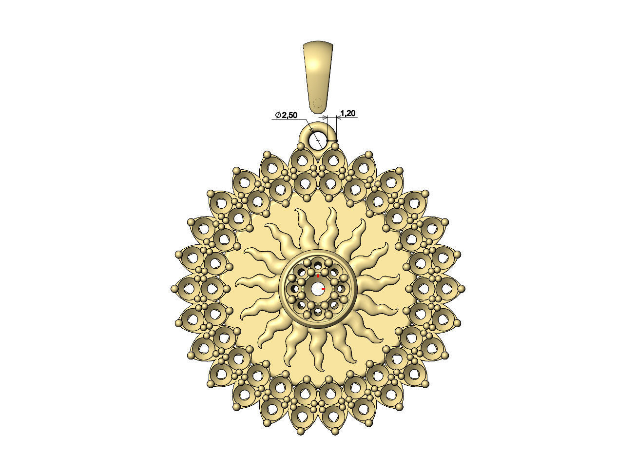 Sun cluster marquise diamond prong plate halo pendant with bail 3D ...