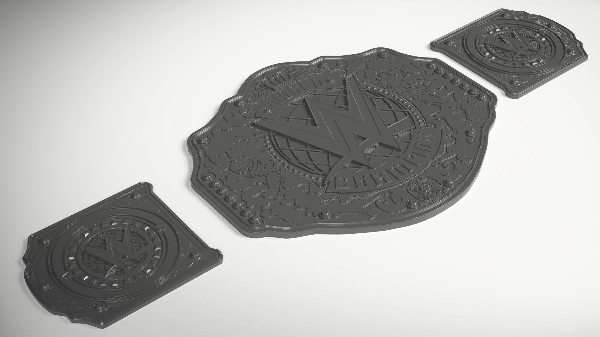 WWE World Champion Belt 3D model 3D printable | CGTrader