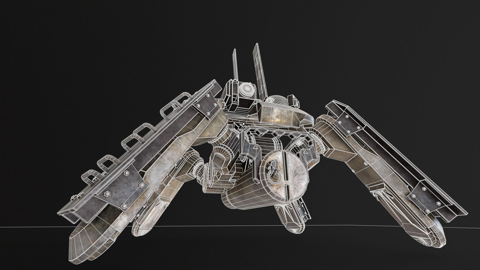 3D model Quadrupedal Scout Mech VR / AR / low-poly | CGTrader