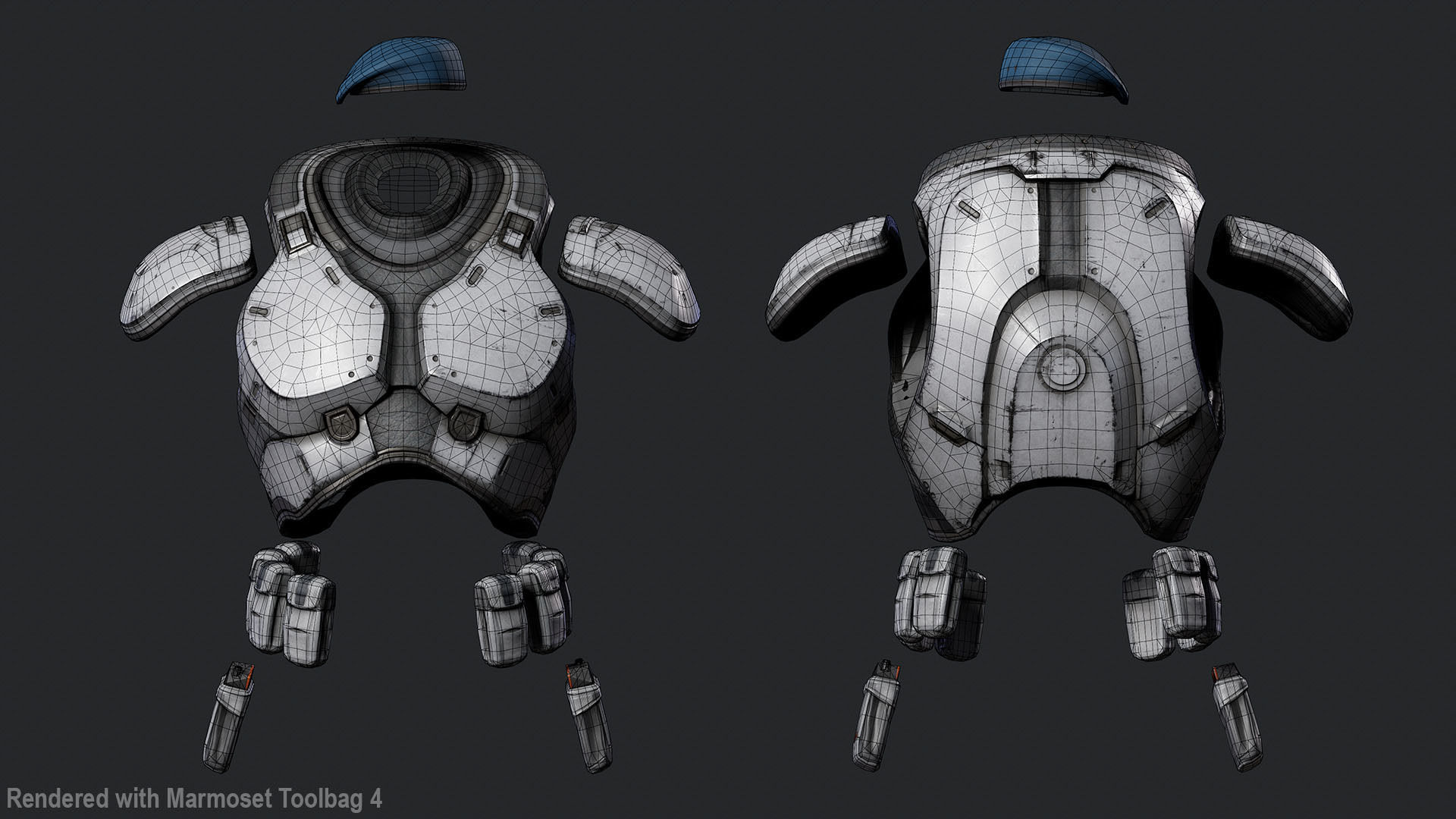3D model Sci-Fi Modular Soldier Character VR / AR / low-poly rigged ...