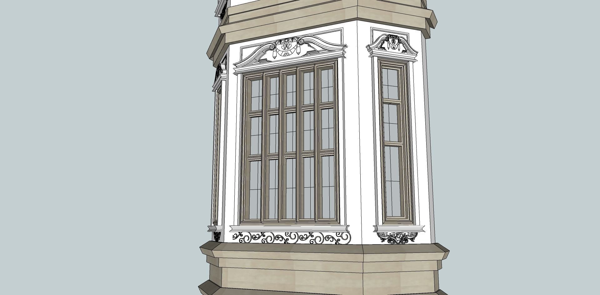 Classical window wall sketchup 3d model 3D model | CGTrader