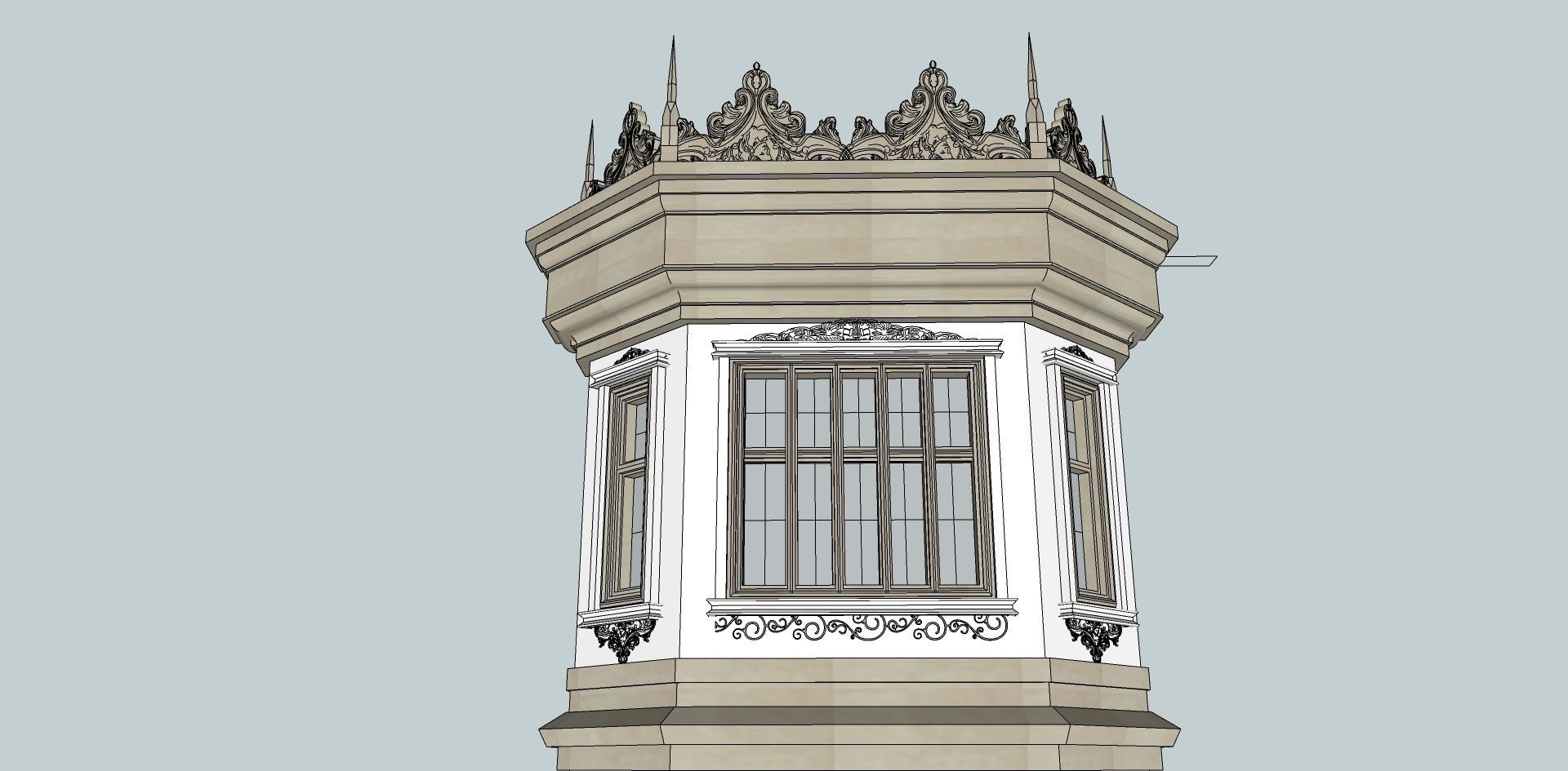 Classical window wall sketchup 3d model 3D model | CGTrader