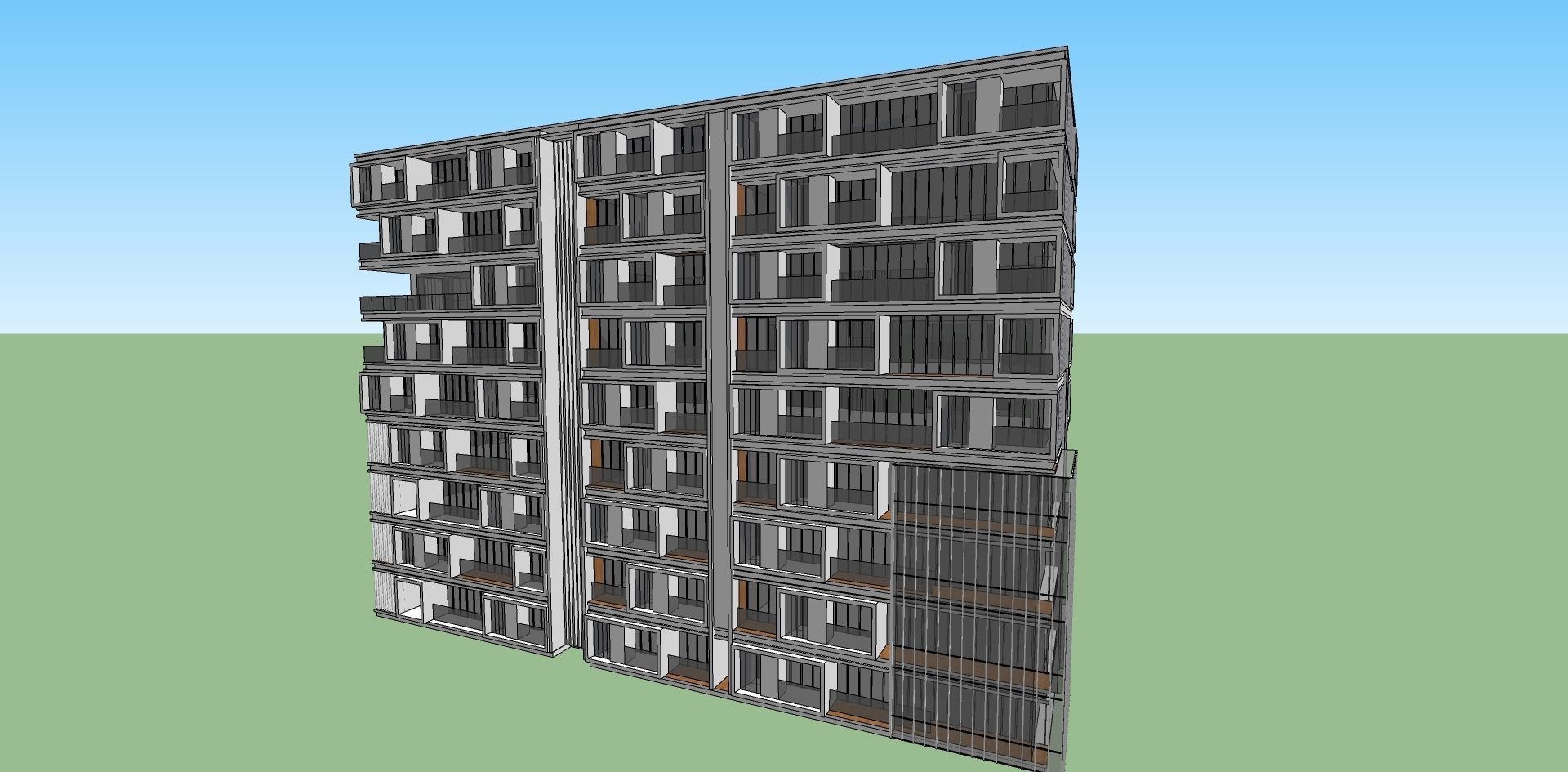 modern commercial building sketchup model 3D model | CGTrader