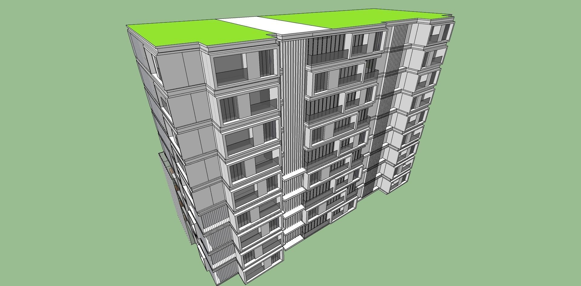 modern commercial building sketchup model 3D model | CGTrader