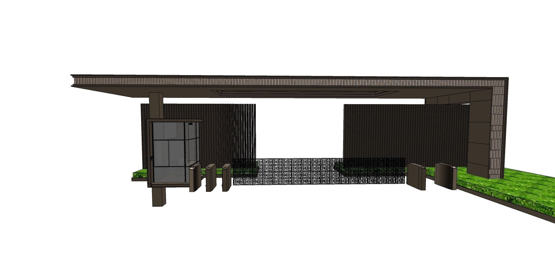 minimalist entrance gate sketchup model 3D model | CGTrader