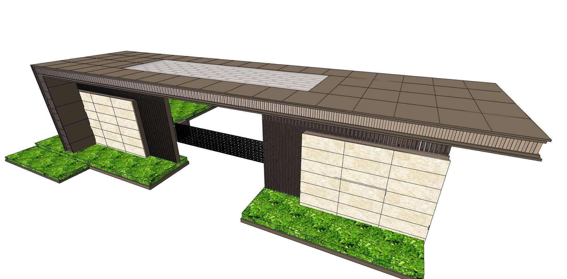 minimalist entrance gate sketchup model 3D model | CGTrader