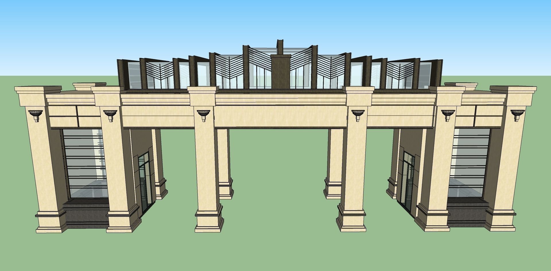 classical gate house sketchup model 3D model | CGTrader