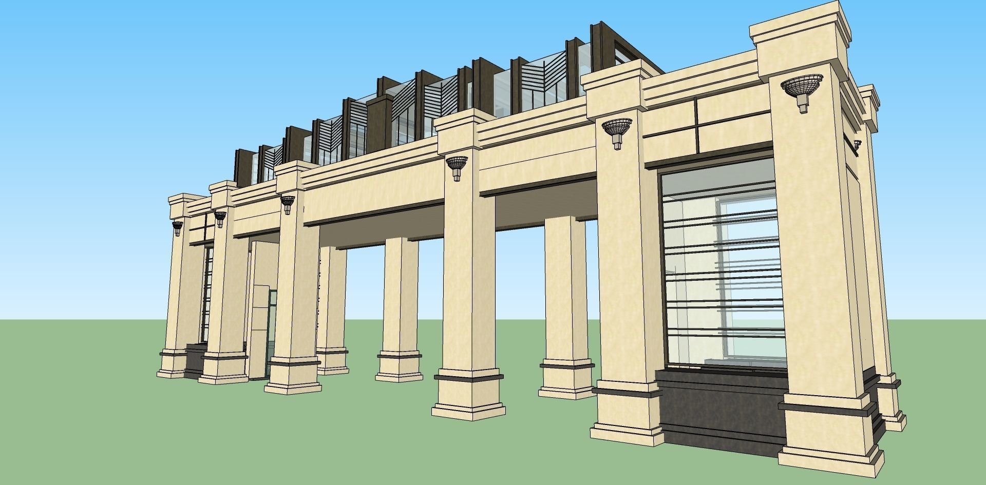 classical gate house sketchup model 3D model | CGTrader