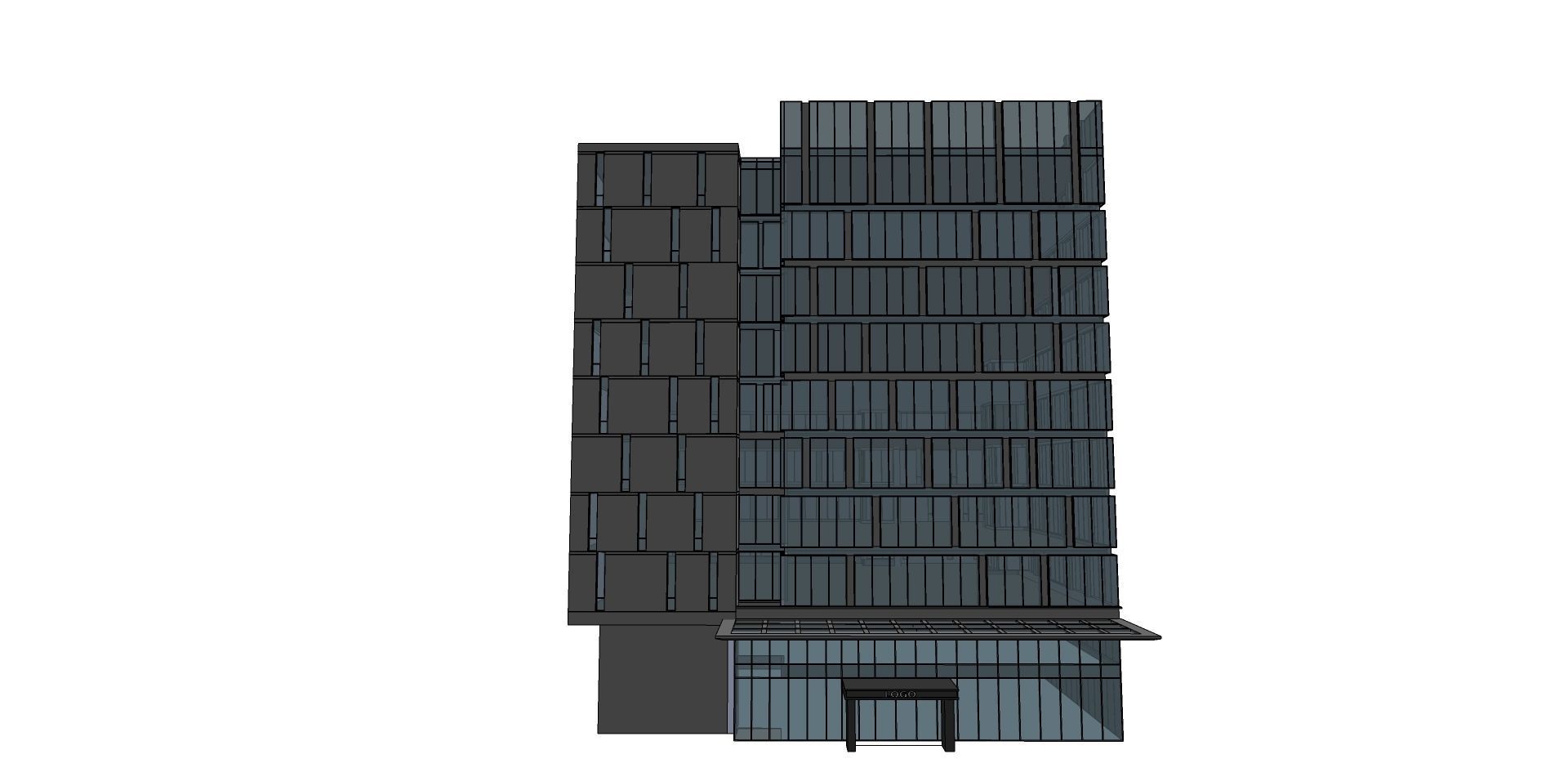 office building glass facade sketchup model 3D model | CGTrader