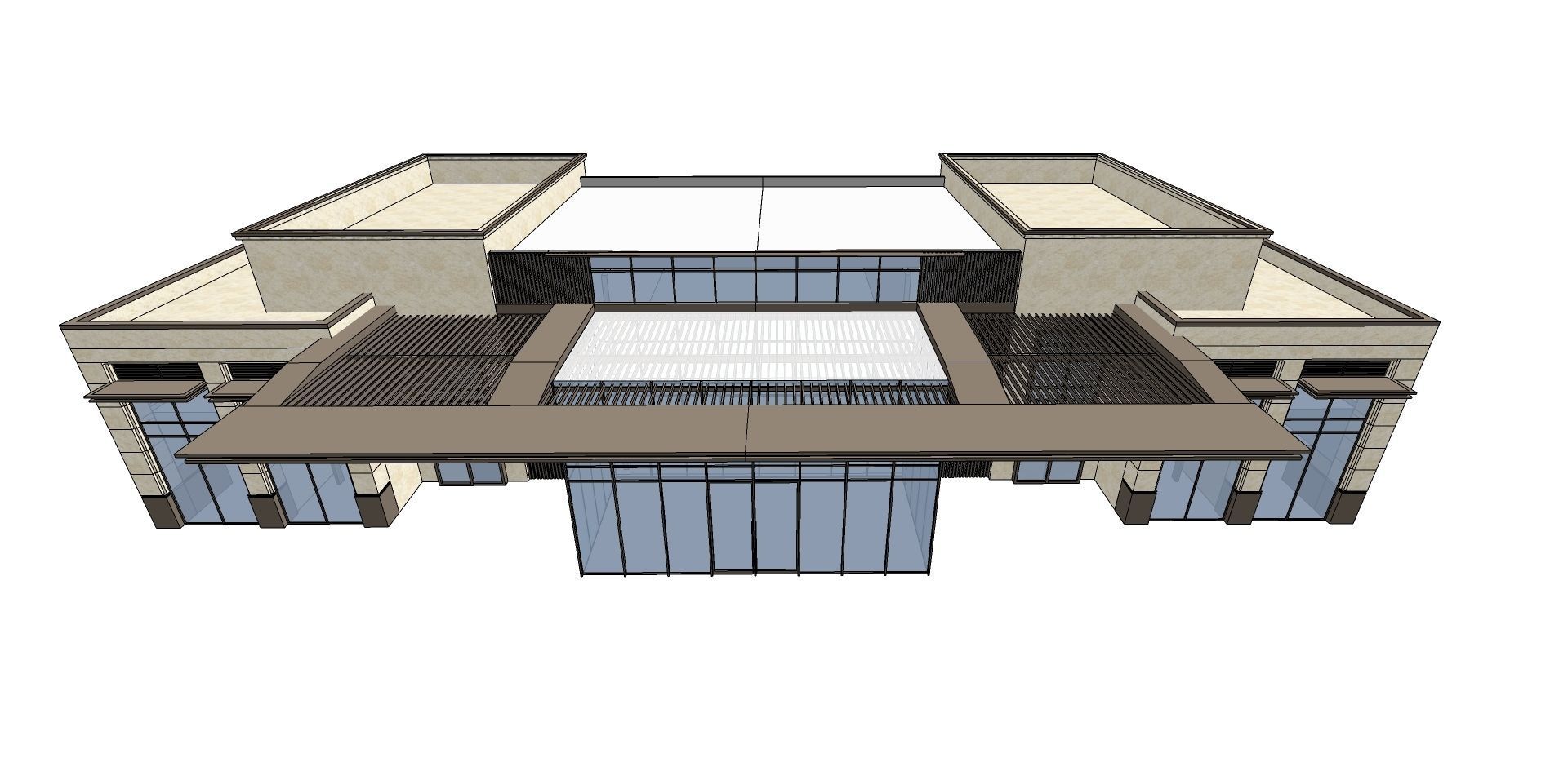 offices glass facade sketchup model 3D model | CGTrader