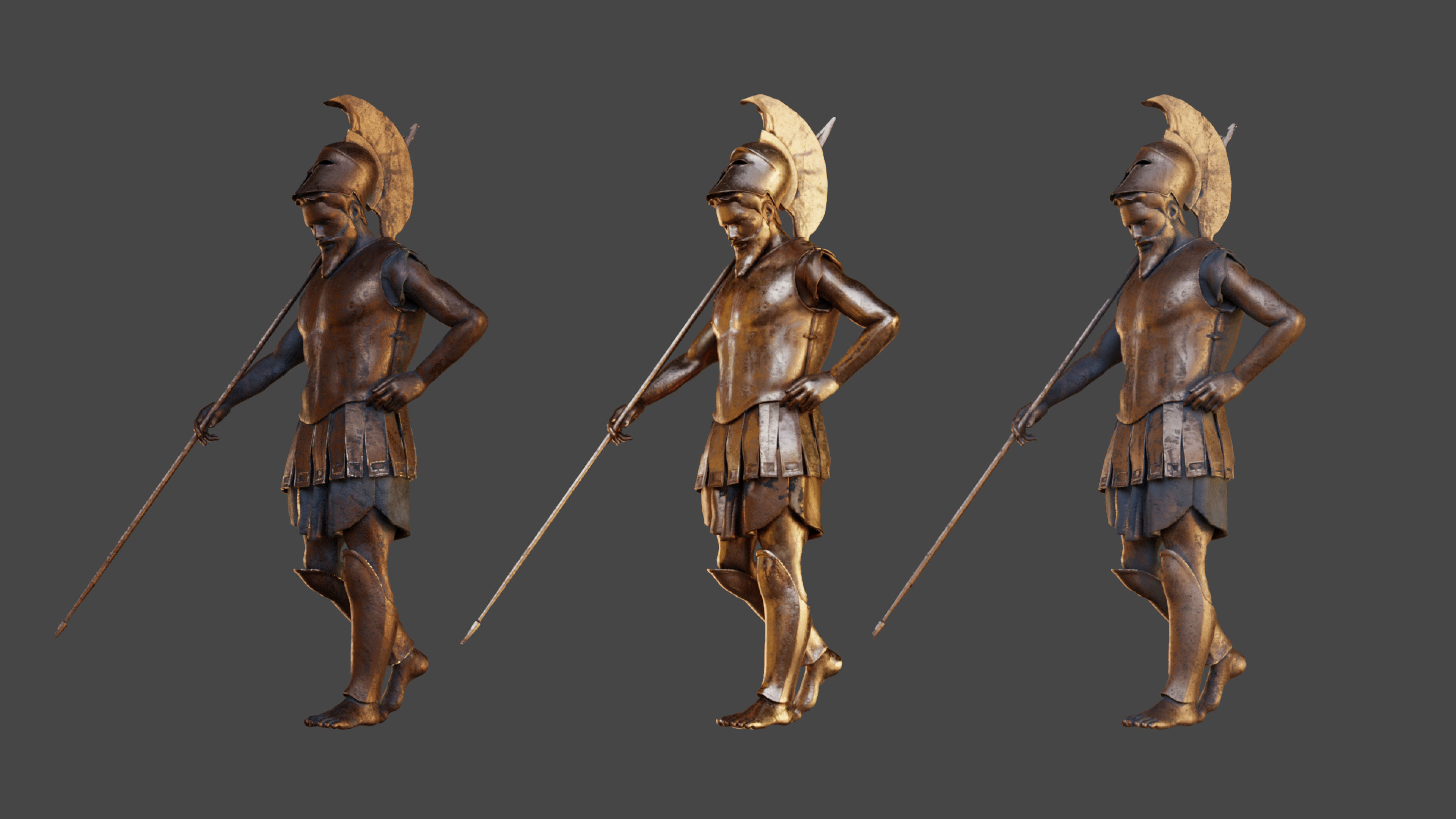 Ancient Greek Hoplite Statue 3D model 3D model | CGTrader