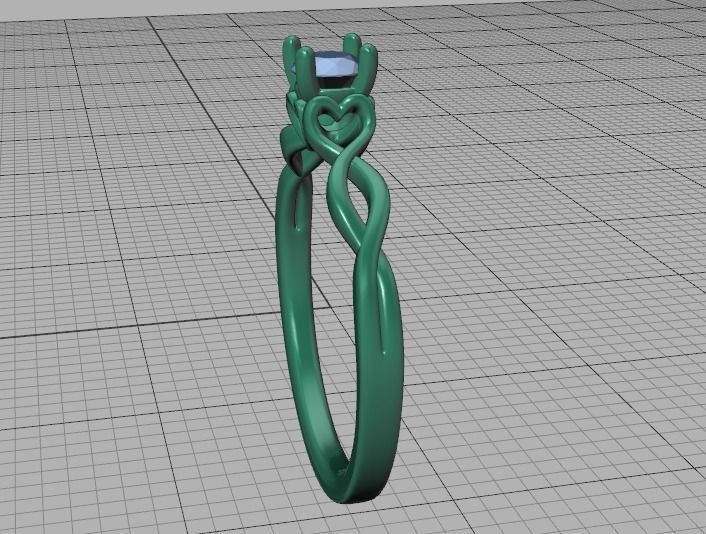 Heart design Solitaire Engagement Ring 20 pointer diamond 3D model 3D ...