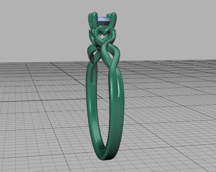 Heart design Solitaire Engagement Ring 20 pointer diamond 3D model 3D ...