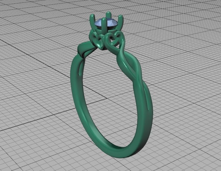 Heart design Solitaire Engagement Ring 20 pointer diamond 3D model 3D ...