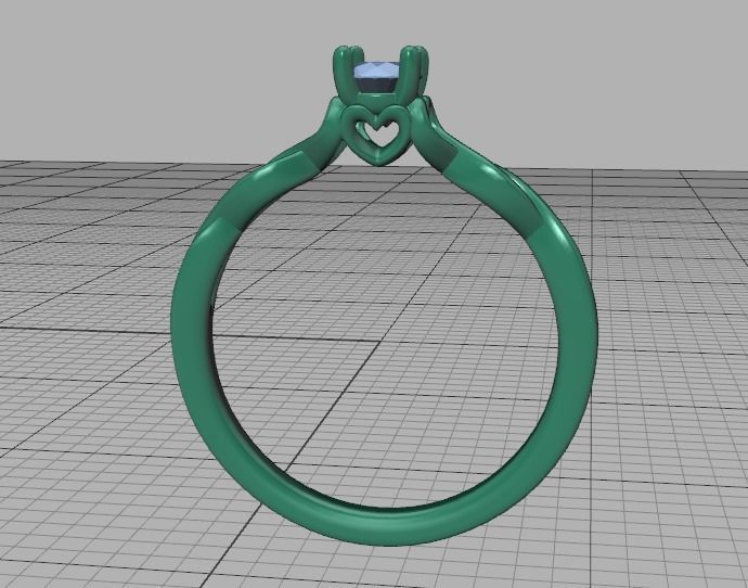 Heart design Solitaire Engagement Ring 20 pointer diamond 3D model 3D ...