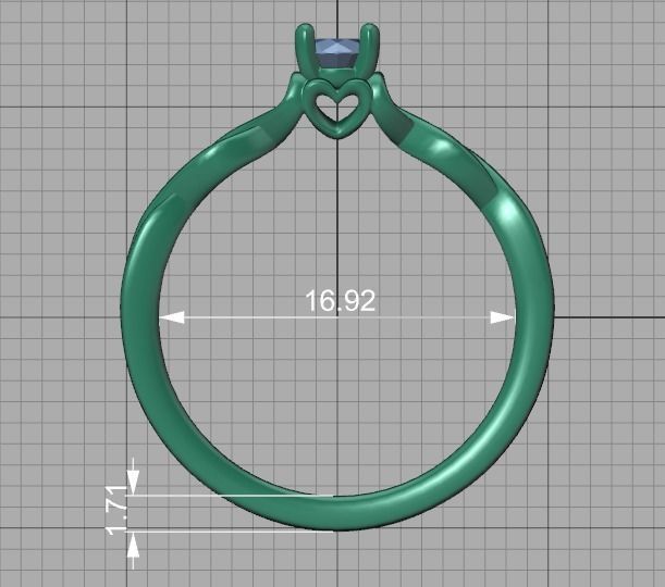 Heart design Solitaire Engagement Ring 20 pointer diamond 3D model 3D ...