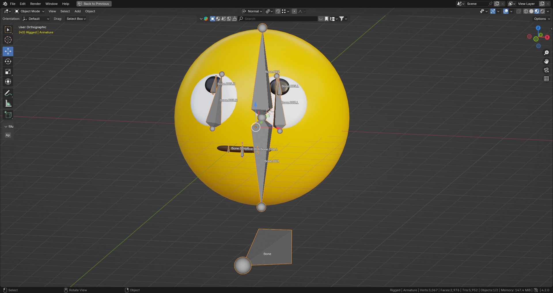Rolling Eyes Up Face Emoticon Emoji or Smiley 3D model animated rigged ...