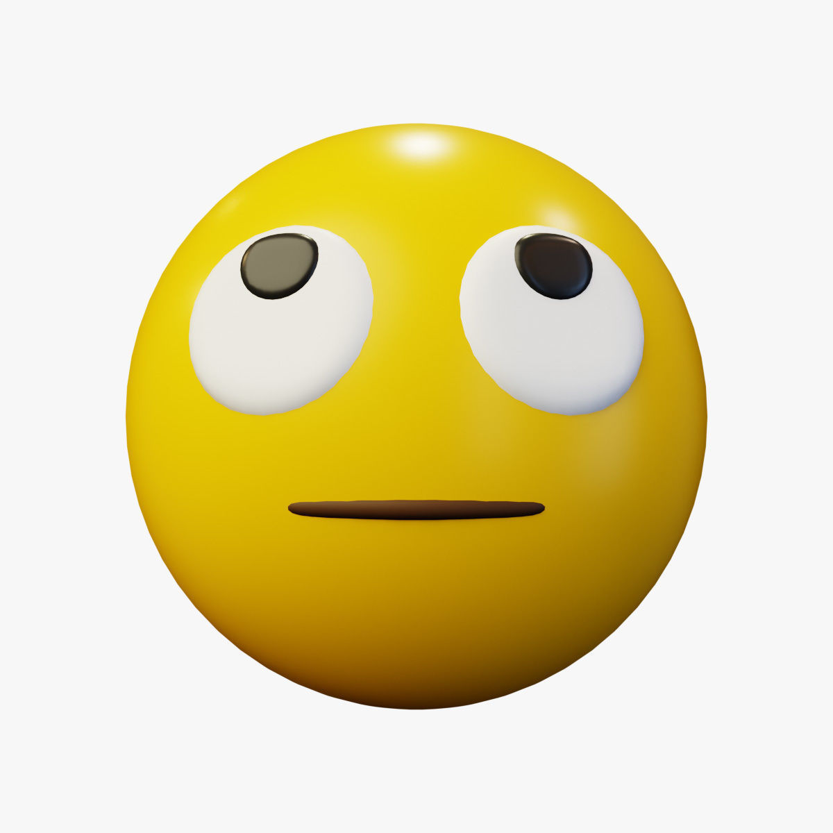 Rolling Eyes Up Face Emoticon Emoji or Smiley 3D model animated rigged ...