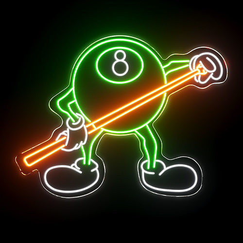Billiard Neon Sign 3D model | CGTrader