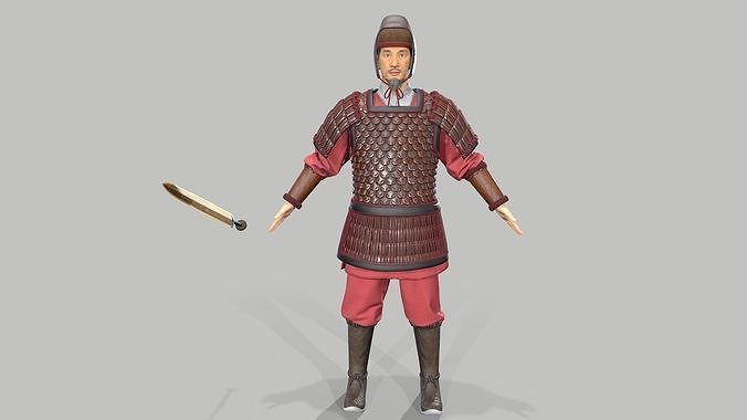 3D model warrior character VR / AR / low-poly | CGTrader
