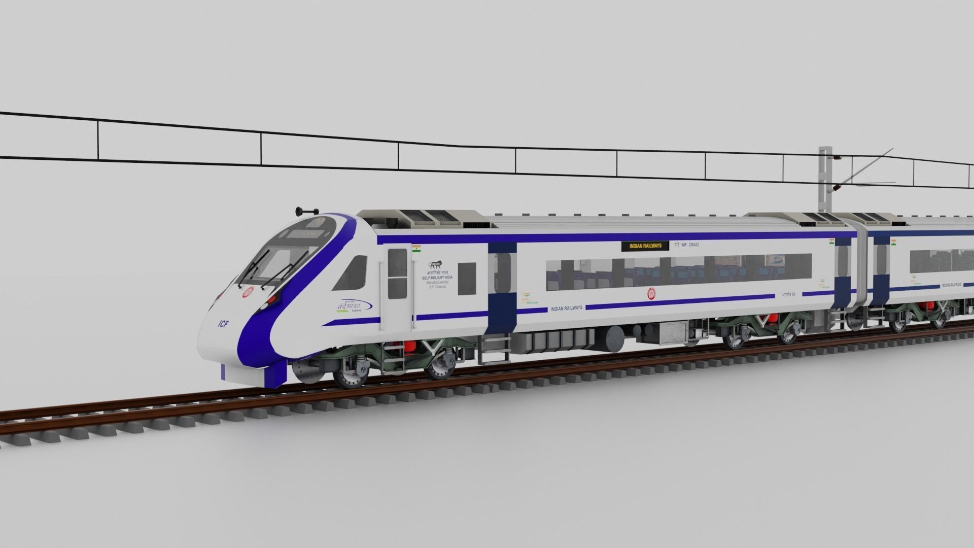 Train 18 Vande Bharat Express in Blue and White Livery 3D model | CGTrader