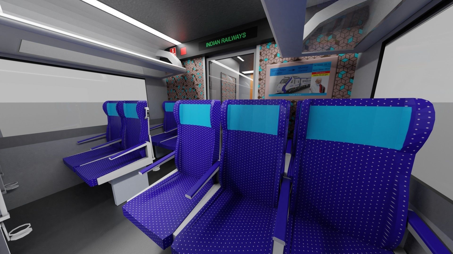 Train 18 Vande Bharat Express in Blue and White Livery 3D model | CGTrader