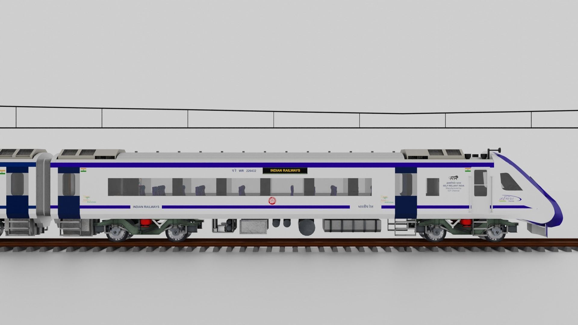 Train 18 Vande Bharat Express in Blue and White Livery 3D model | CGTrader