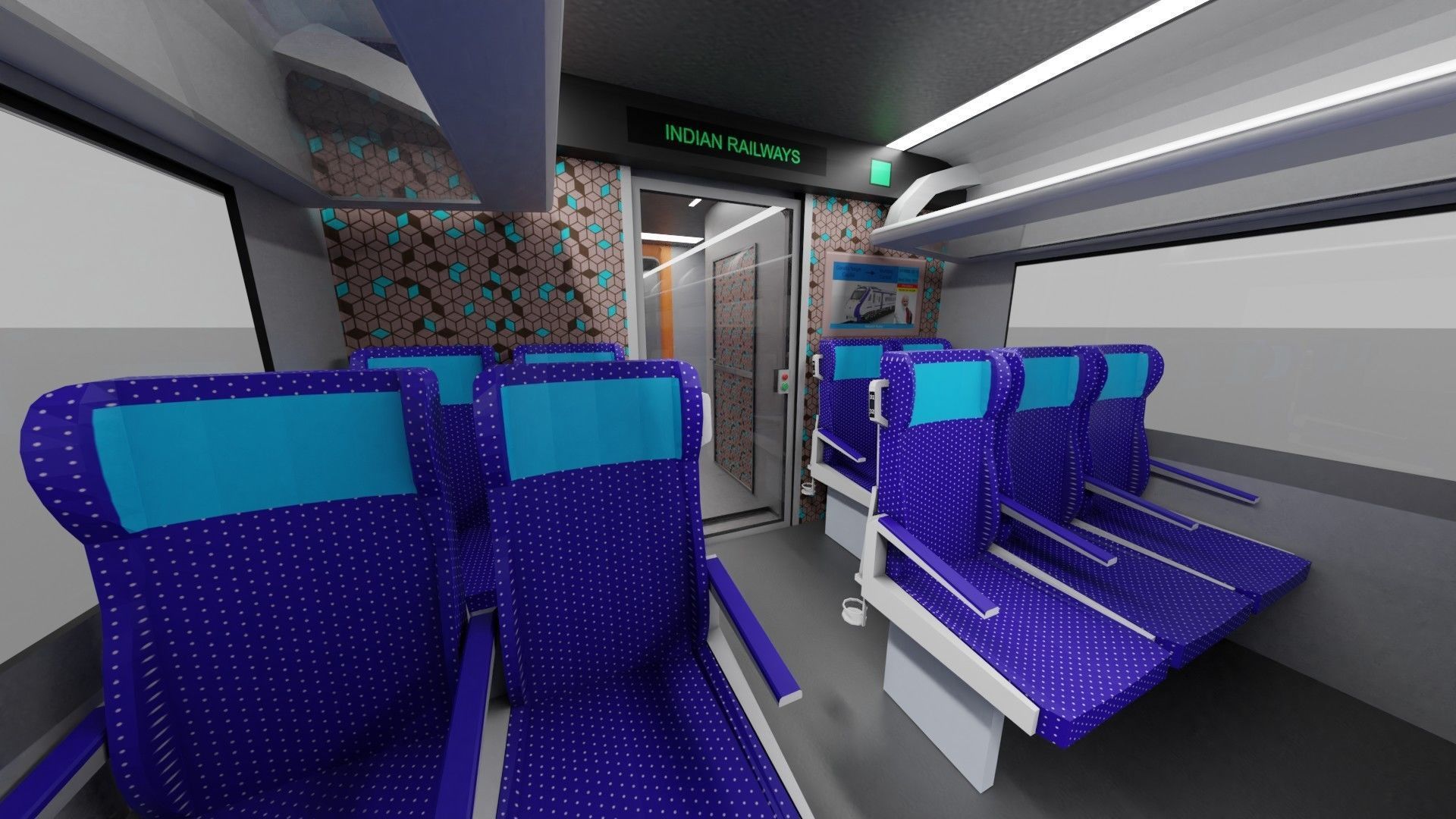 Train 18 Vande Bharat Express in Blue and White Livery 3D model | CGTrader