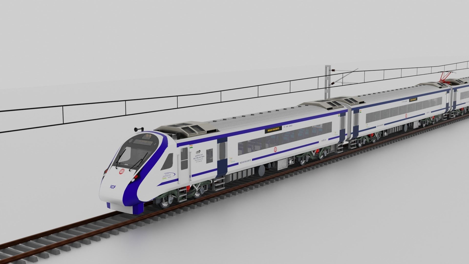 Train 18 Vande Bharat Express in Blue and White Livery 3D model | CGTrader