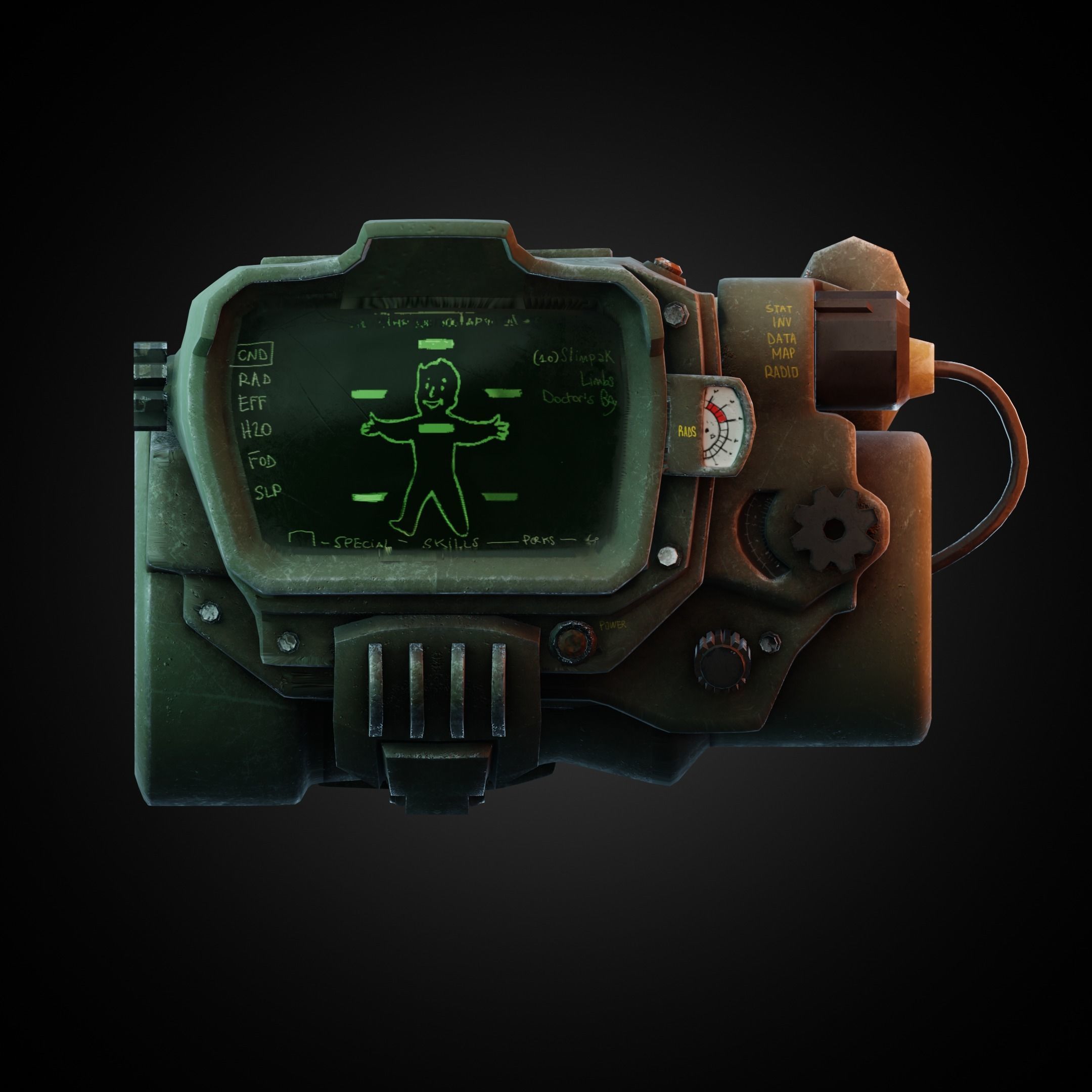 Fallout Pip-Boy for Cosplay 3D model 3D printable | CGTrader