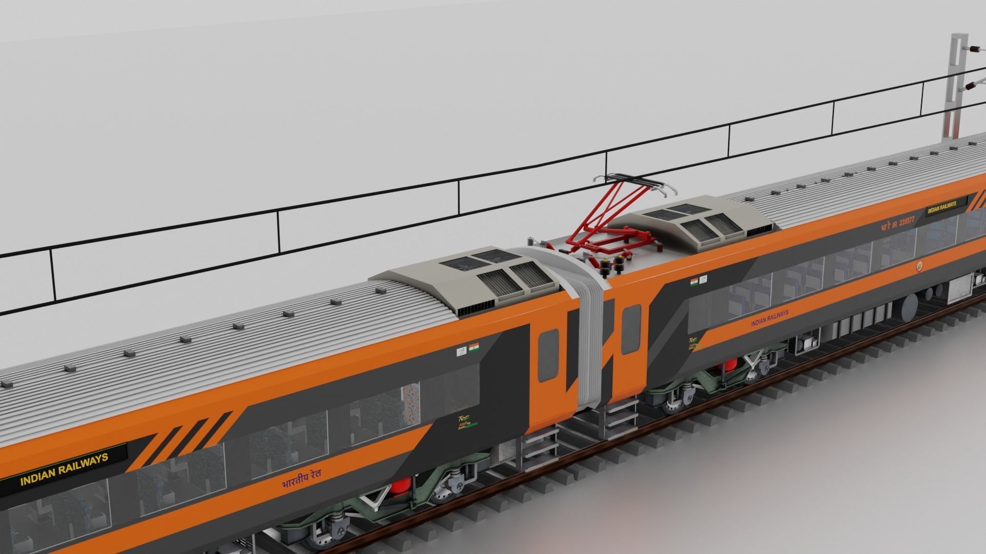 Train 18 Vande Bharat Express in Saffron White Livery 3D model | CGTrader