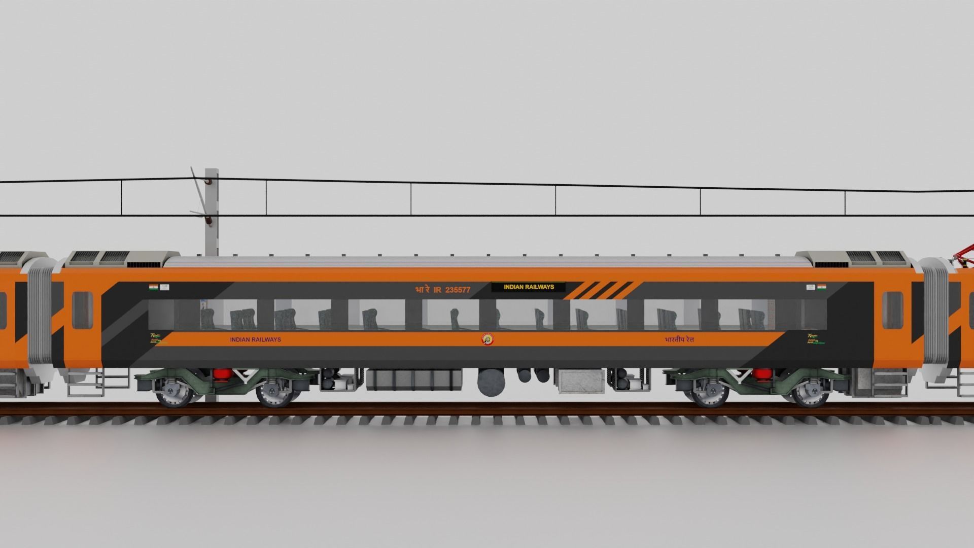 Train 18 Vande Bharat Express in Saffron White Livery 3D model | CGTrader