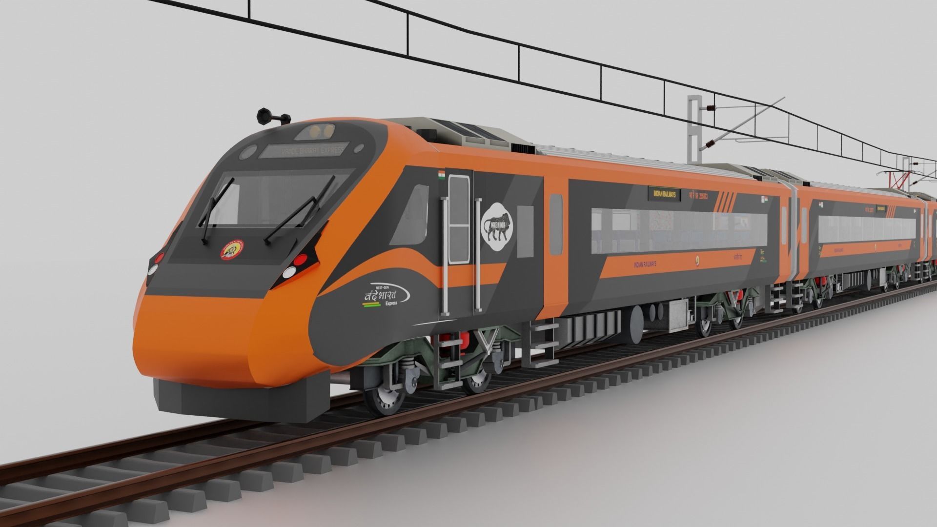 Train 18 Vande Bharat Express in Saffron Black Livery 3D model | CGTrader