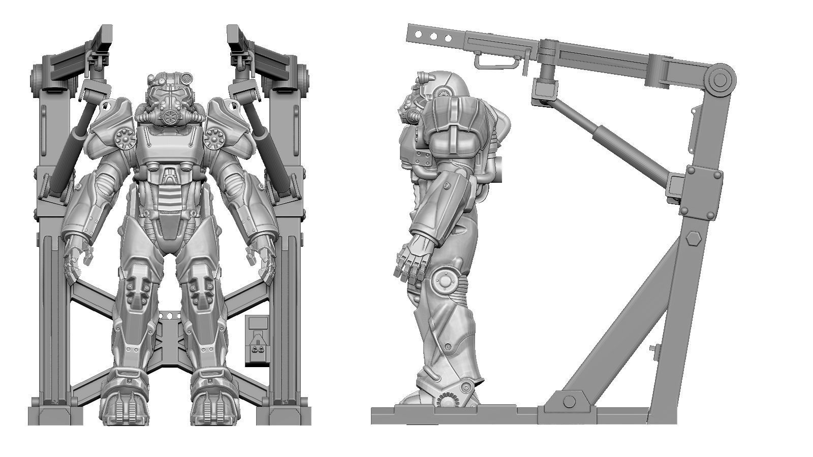 Fallout T60 Power Armor And Armor Station 3d Model 3d Printable Cgtrader