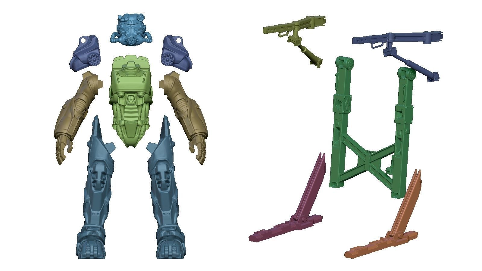 Fallout T60 Power Armor And Armor Station 3d Model 3d Printable Cgtrader