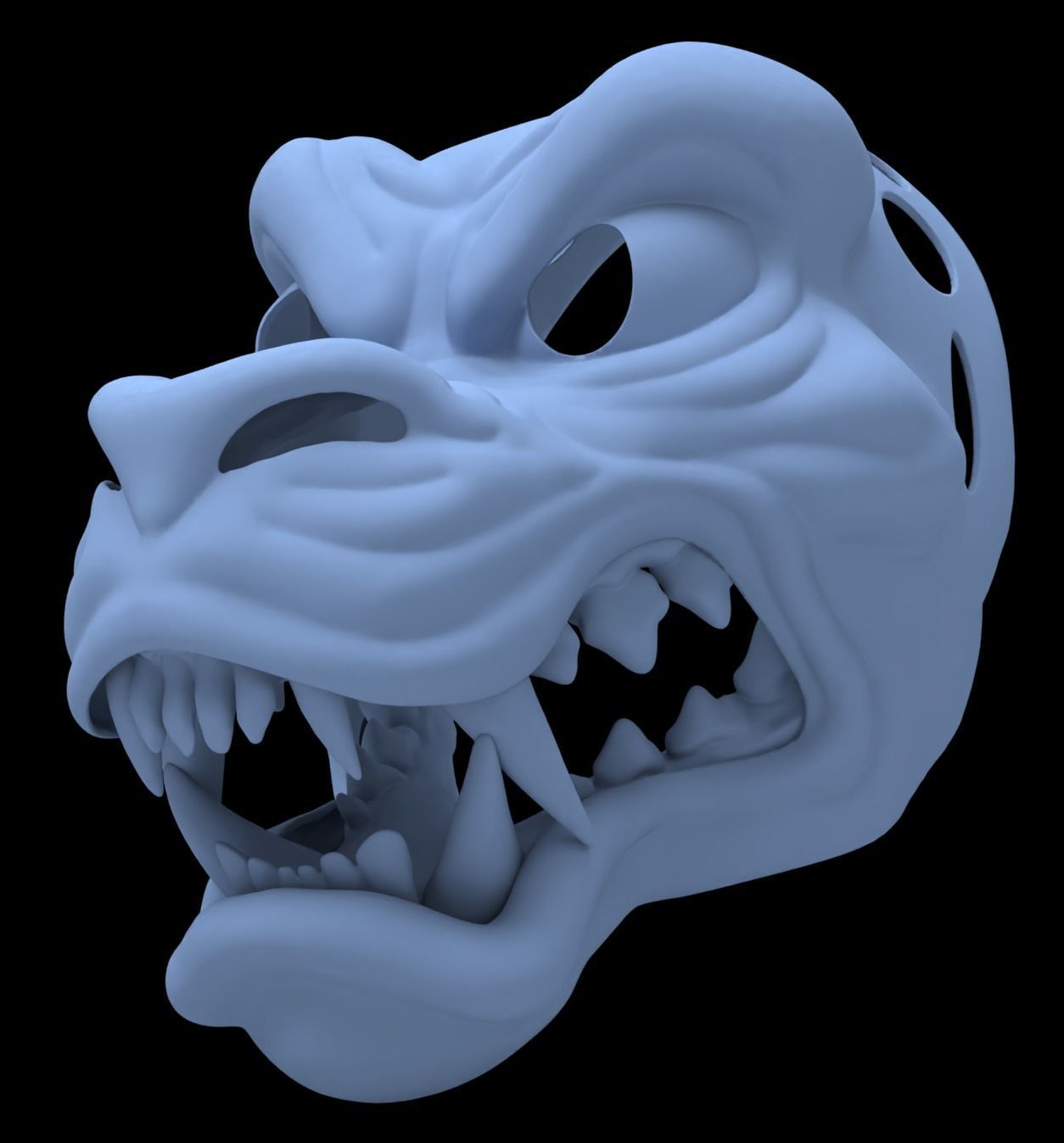 Toon Werewolf Cosplay Fursuit Head Base 3D model 3D printable | CGTrader