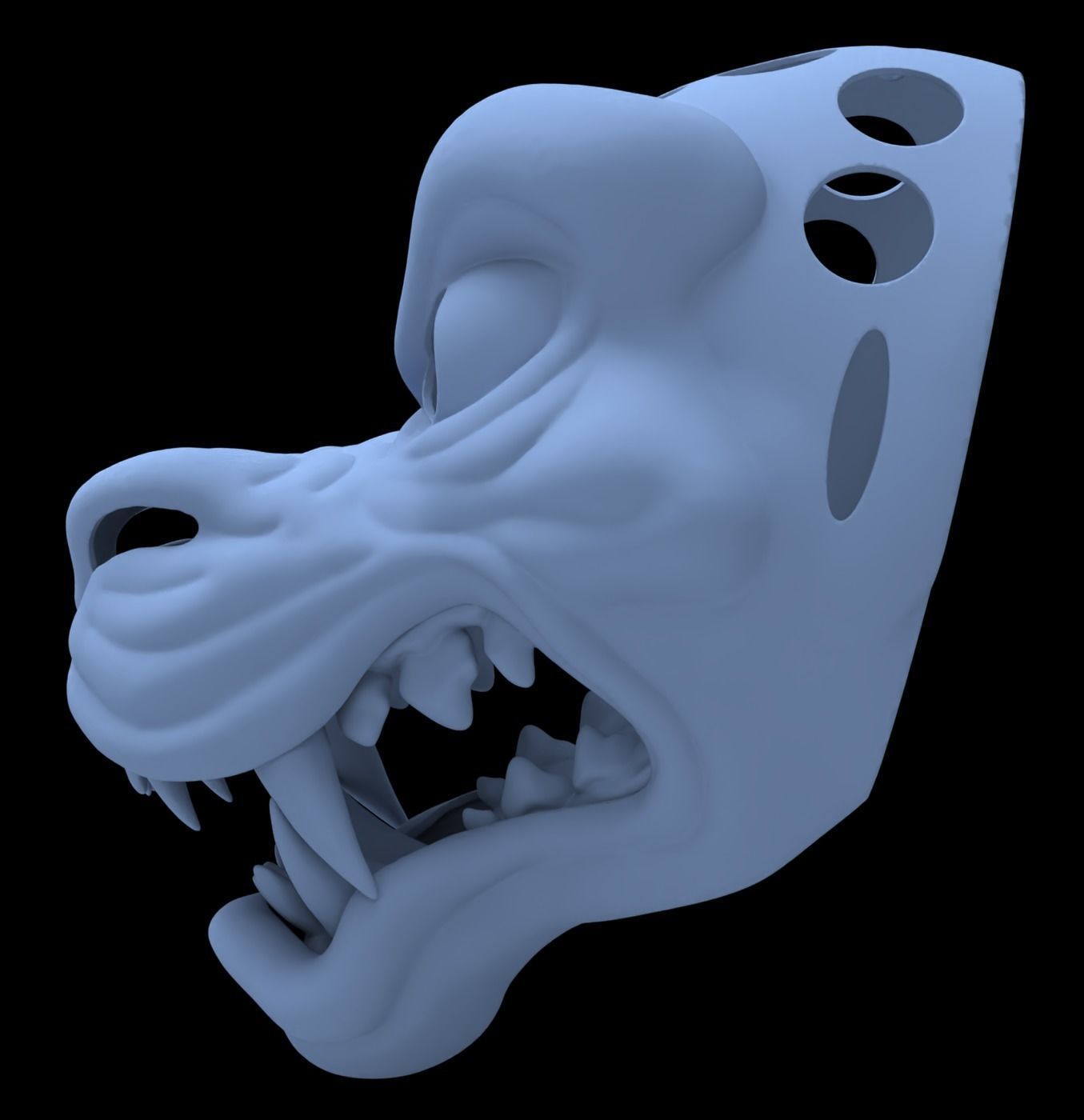 Toon Werewolf Cosplay Fursuit Head Base 3D model 3D printable | CGTrader