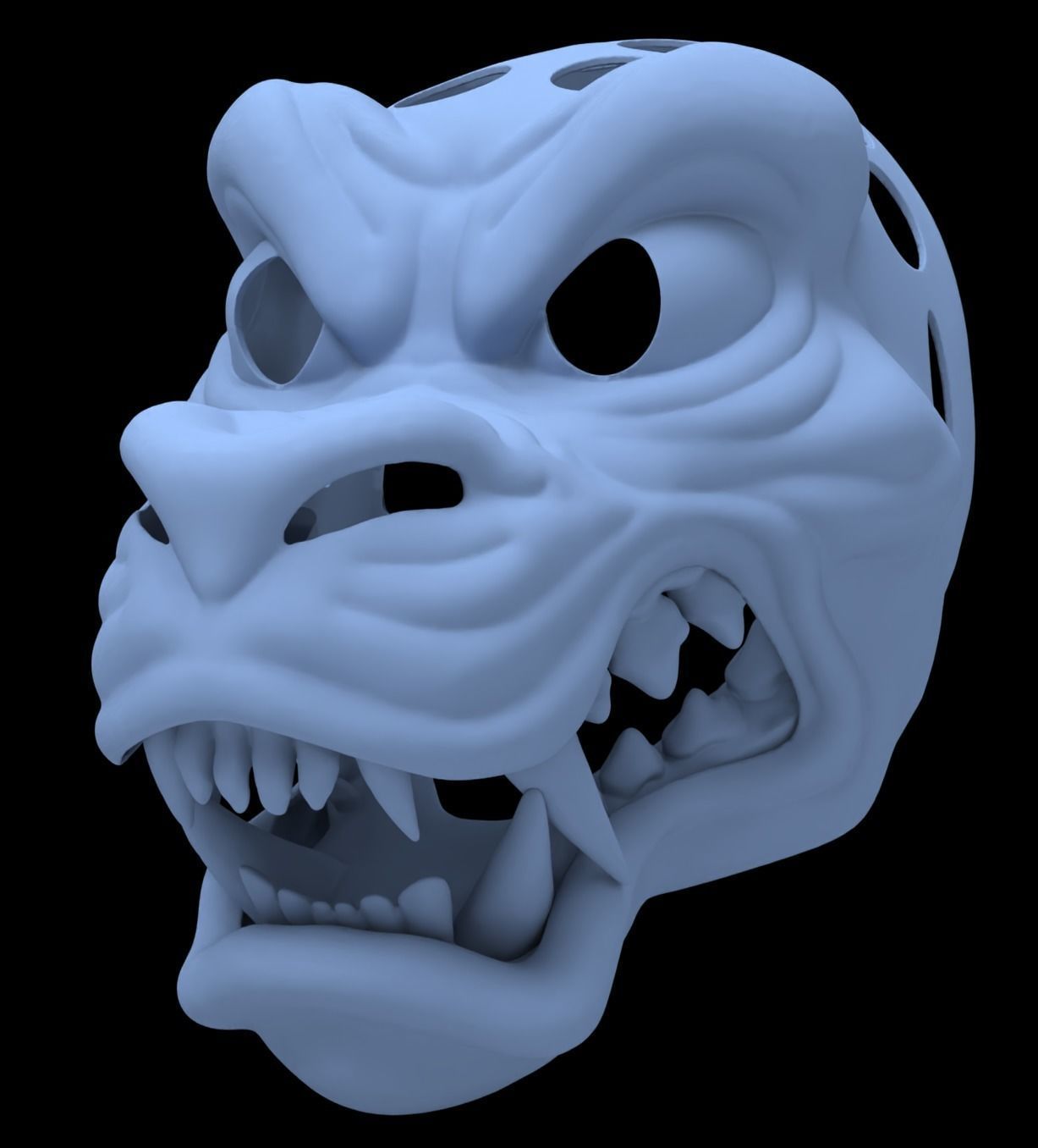 Toon Werewolf Cosplay Fursuit Head Base 3D model 3D printable | CGTrader
