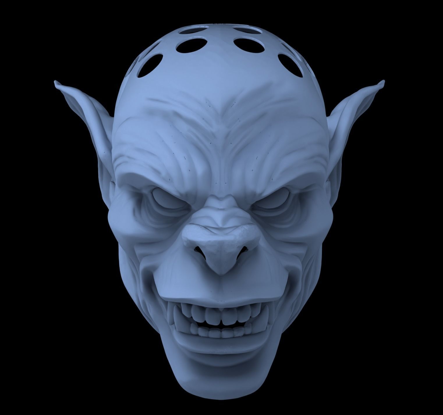 Humanoid Werewolf Cosplay Fursuit Head Base 3D model 3D printable ...